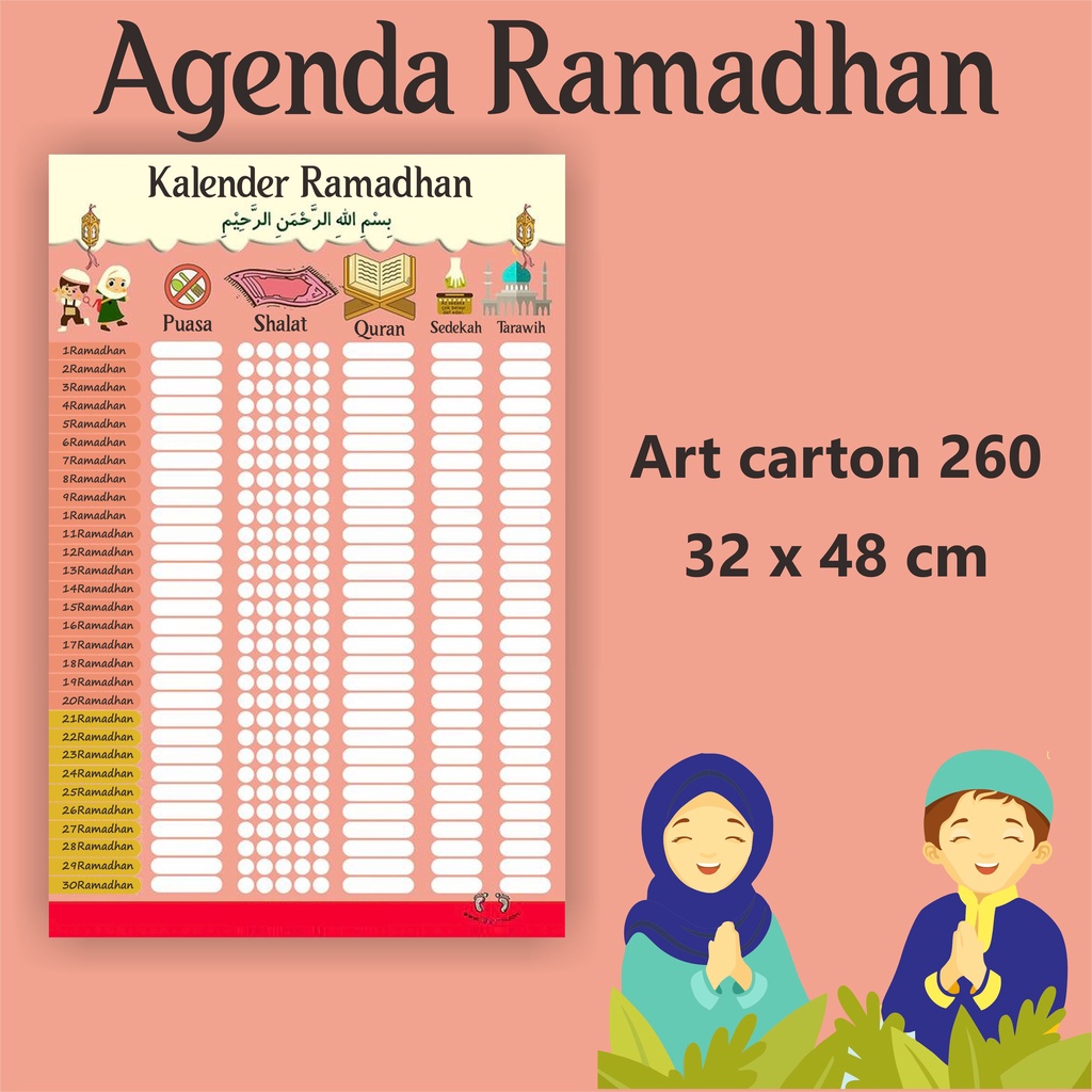 Jual POSTER AGENDA RAMADHAN ANAK- Poster Edukasi untuk anak Paud dan SD ...