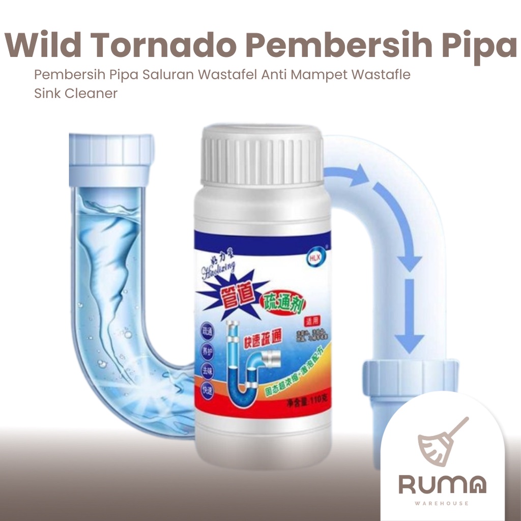 Jual Wild Tornado Serbuk Pembersih Saluran Air Anti Mampet Sumbat Pipa Wastafel WC Toilet Sink ...