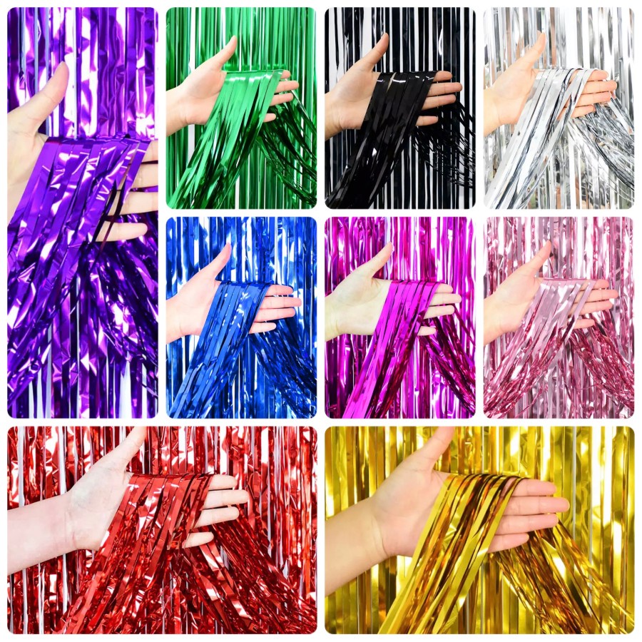 Jual Foil Curtain Tirai Dekorasi Berkilau Import Ballon Pesta Party DIY ...