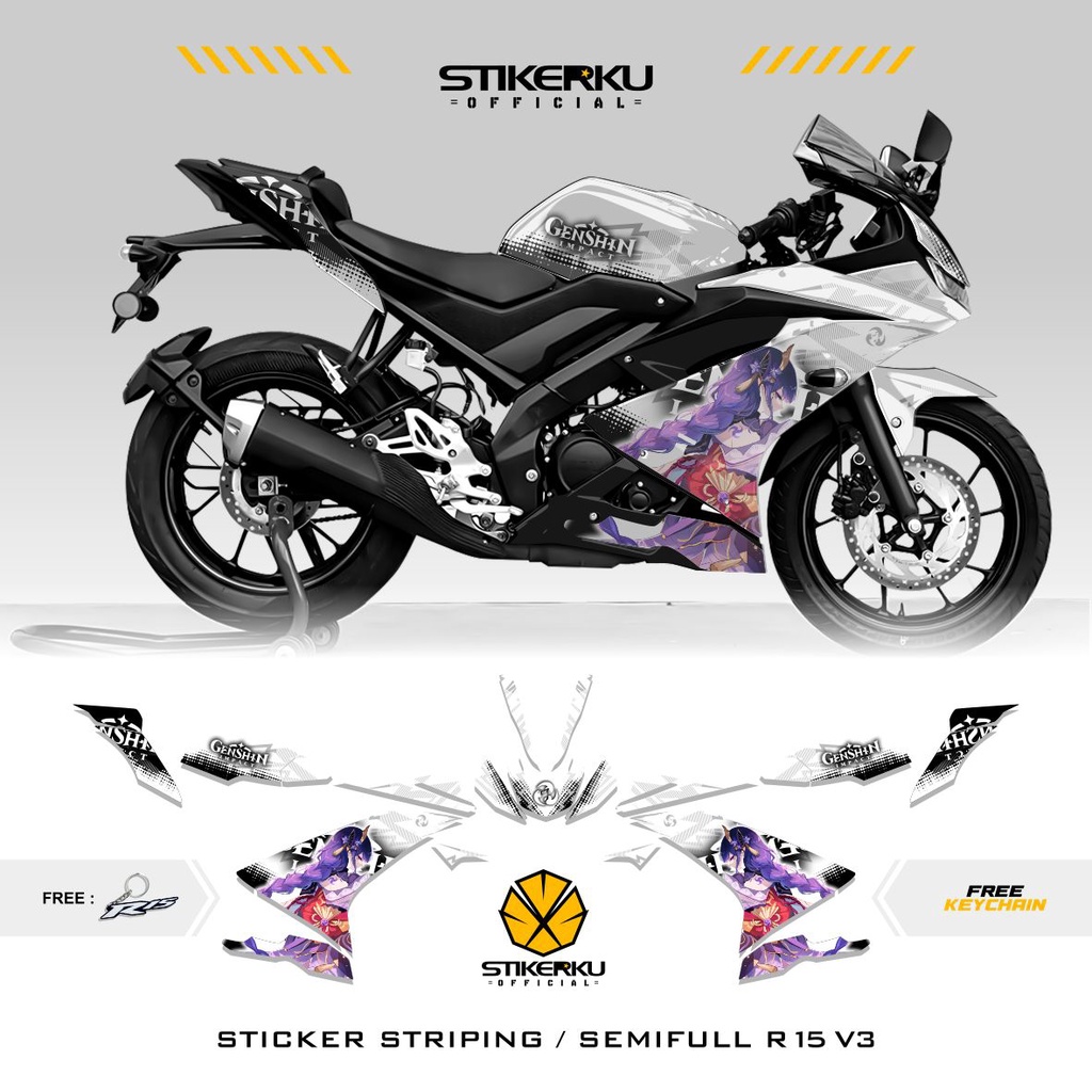 Jual STICKER R15 V3 STRIPING EDISI GENSHIN IMPACT / YAMAHA R15V3 ...