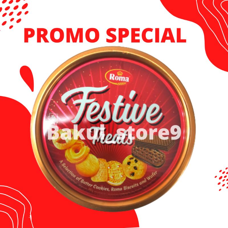 Jual BARU !!! Roma Festive Treats 240 Gram Kaleng Termurah | Shopee ...