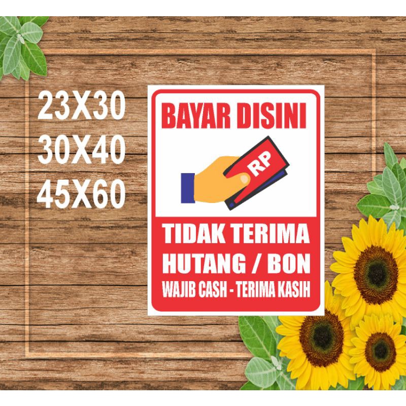 Jual STIKER TIDAK TERIMA BON 25x20CM | Shopee Indonesia