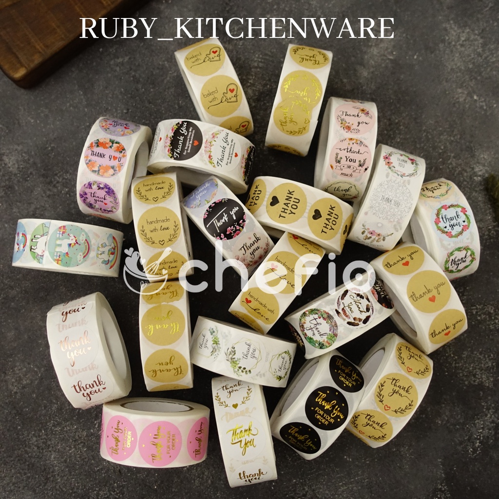 Jual Chefio Sticker Label Thank You Roll Sticker Kertas Packing Kotak ...
