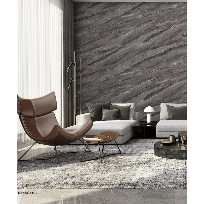 Jual WALLPAPER DINDING KOREA MARMER GRANIT SIMPLE ABSTRAK ABU GELAP ...