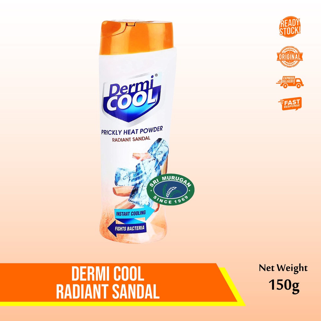 Jual DERMI COOL PRICKLY HEAT POWDER RADIANT SANDAL 150g | Shopee Indonesia