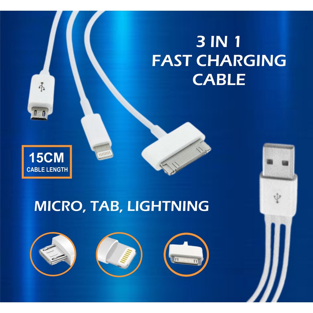 Jual Kabel Data 3in1 (Micro, Tab, Lightning) | Shopee Indonesia