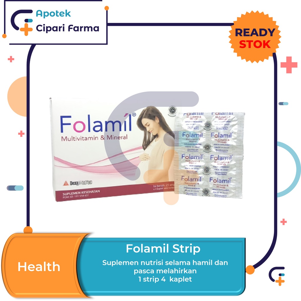 Jual Folamil Strip Suplemen Multivitamin Mineral Nutrisi Ibu Hamil 1 ...