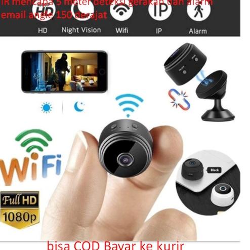 Jual CCTV Mini koneksi Wifi camera HD 1080P night vision IR mencapa 5 ...