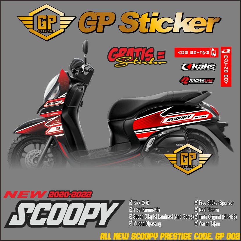 Jual Striping Scoopy 2020 2022 Stiker Motor Honda New Racing List Simple Scoopy Prestige ...