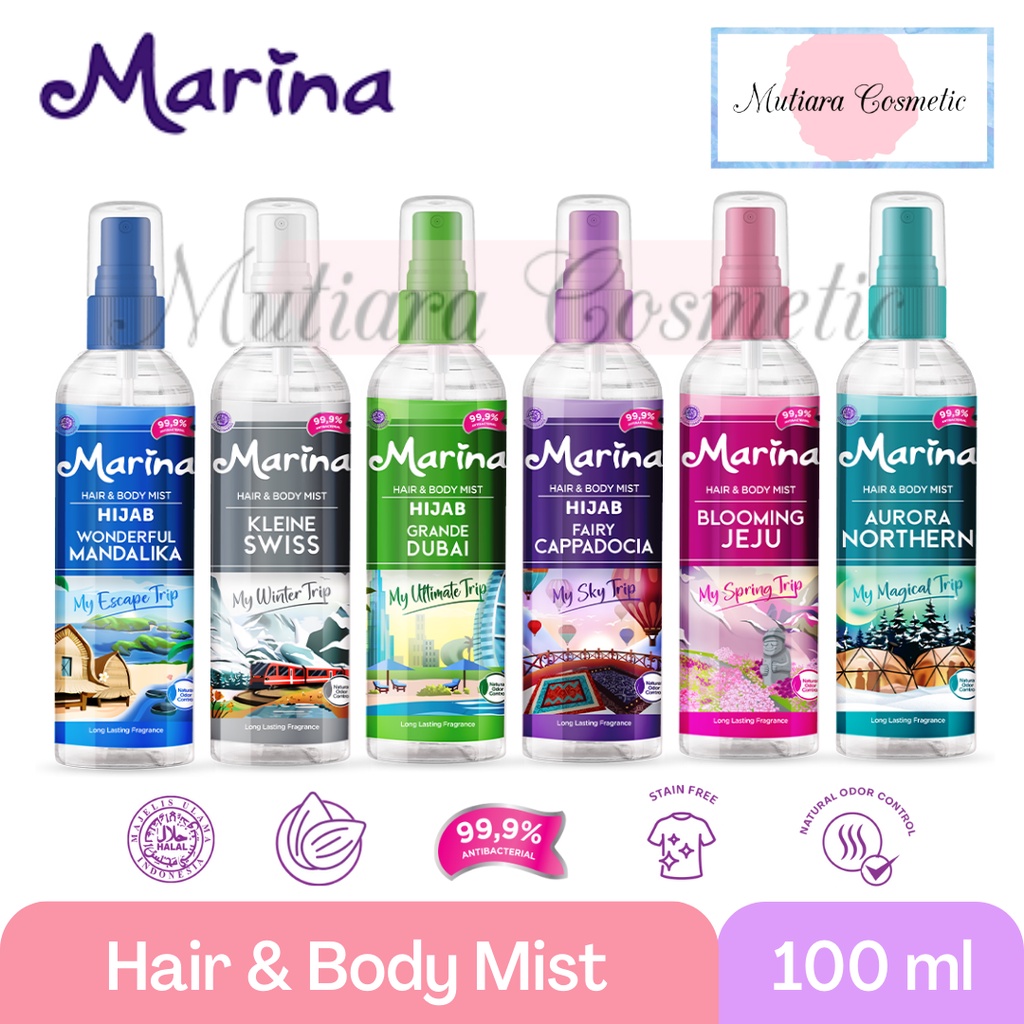 Jual Marina Hijab Hair & Body Mist Cologne 100ml (Kemasan Baru ...