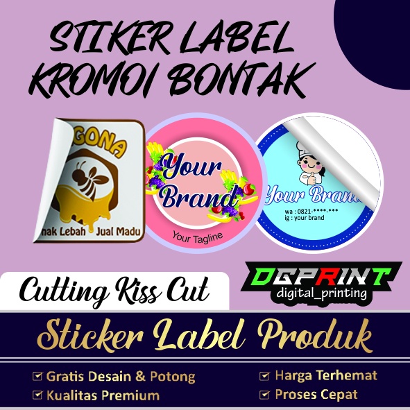 Jual Cetak Stiker Label Bulat Kotak Kemasan Produk Custom | Shopee ...