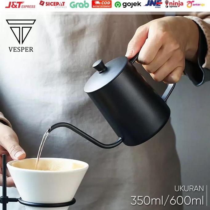 Jual Teko leher angsa teflon hitam / gooseneck kettle teflon hitam milk ...