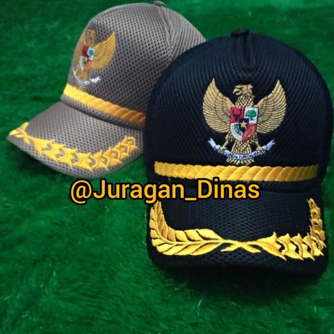 Jual TOPI LOGO LAMBANG GARUDA RT RW LURAH KADES KEPALA DESA HITAM KHAKY ...