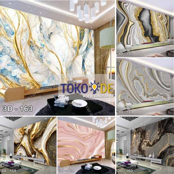 Jual Wallpaper Custom 3D Marmer Walpaper Dinding Marble Pink sticker ...