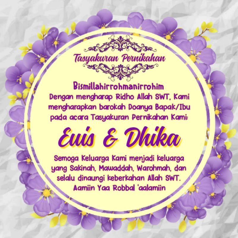Jual STIKER ACARA SYUKURAN PERNIKAHAN / ANNIVERSARY (UKURAN 10*10 ...