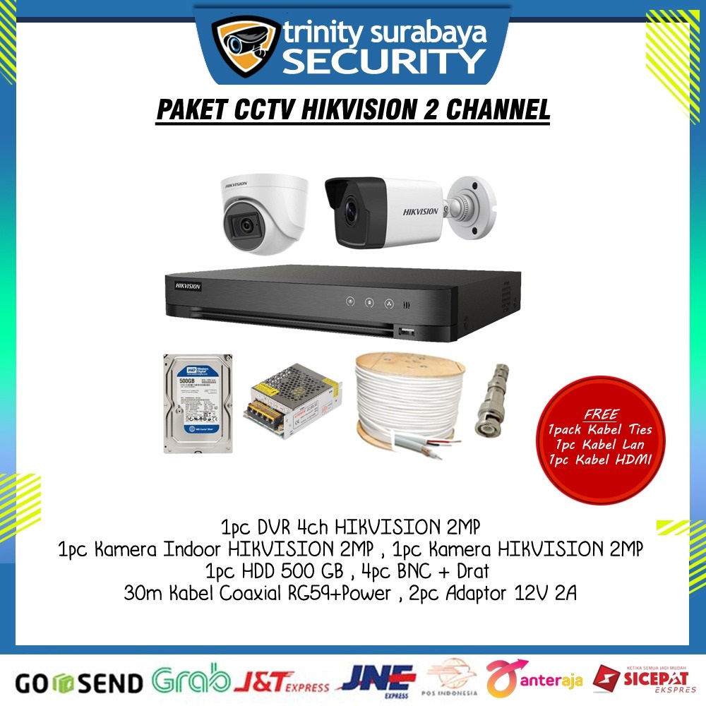 Jual Paket CCTV 2CH HIKVISION Trinity | Shopee Indonesia