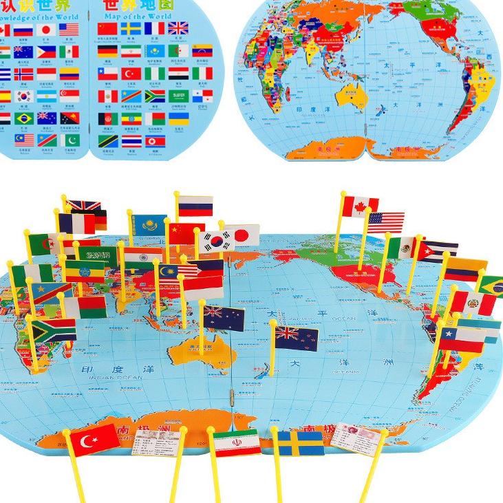 Jual Promo banting Map of the World / Knowledge of the World / Peta ...