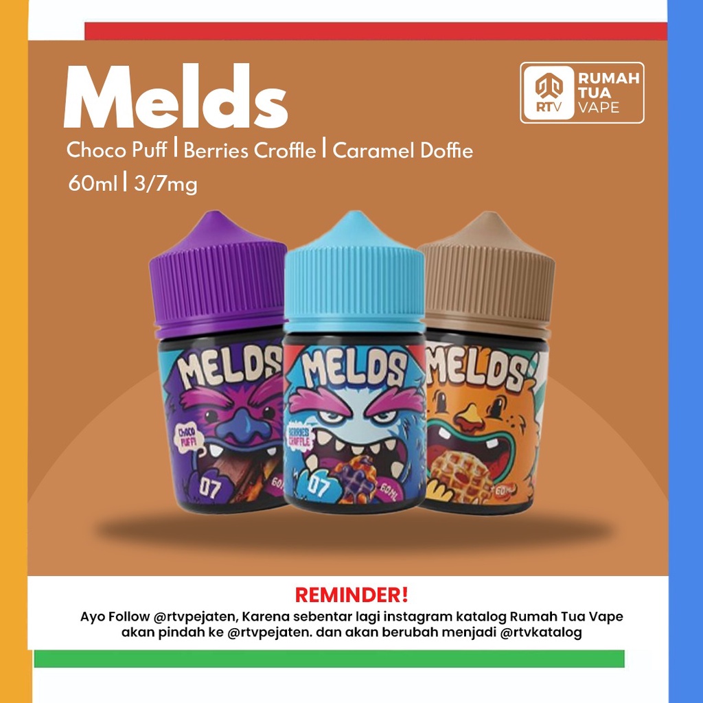 Jual MELDS V1 / V2 / V3 - 3MG / 6MG 60ML FREEBASE PREMIUM E LIQUID VAPE ...