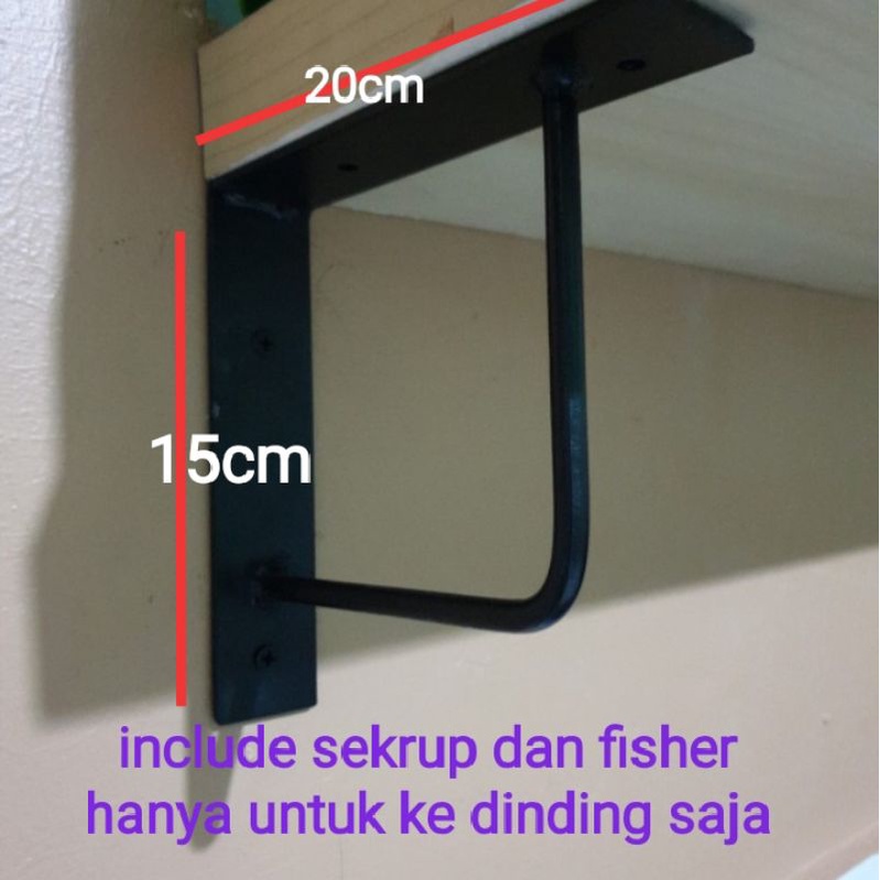 Jual siku ambalan dinding bracket siku besi | Shopee Indonesia