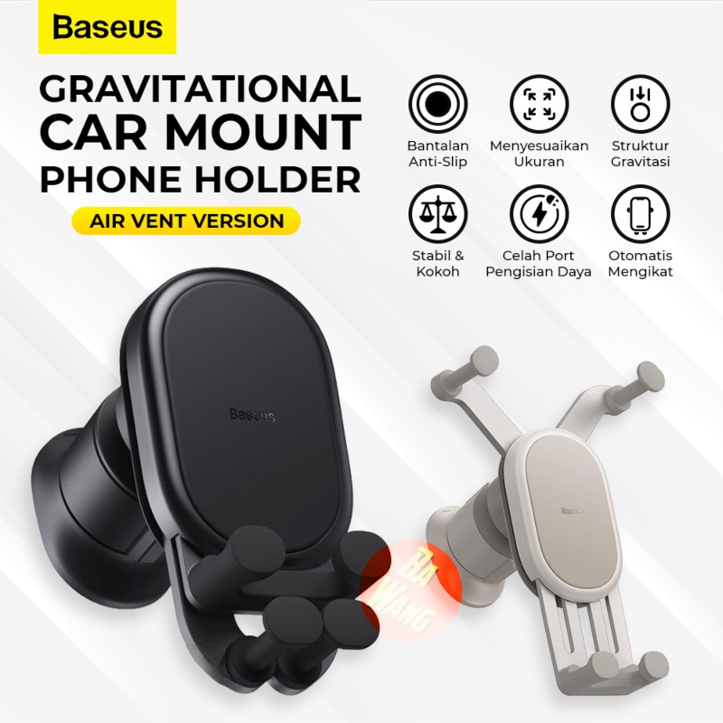 Jual BASEUS Gravitational Car Mount Air Vent Holder HP Stand AC Mobil ...