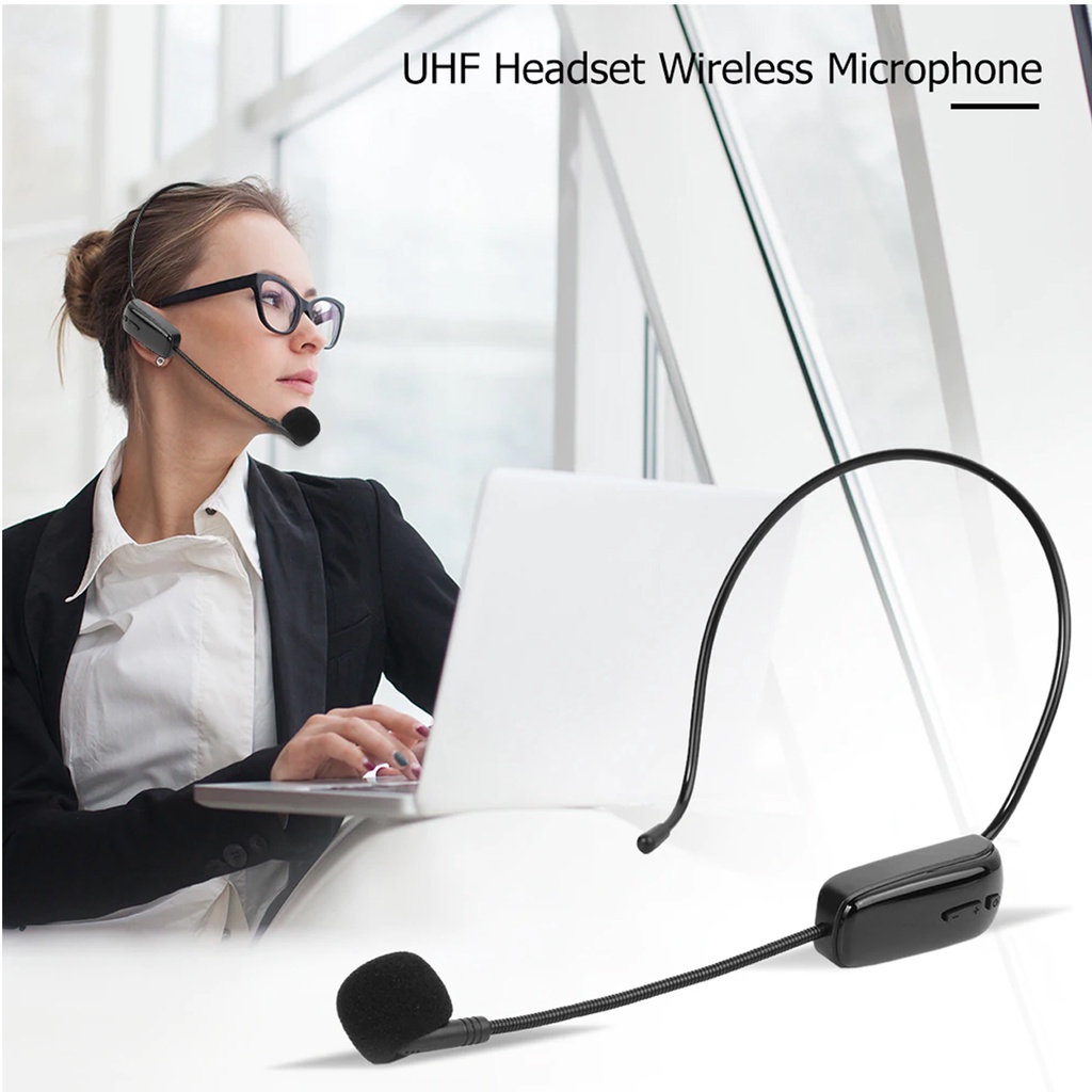 Jual Microphone Mic Clip On Wireless Bando Mikrofon UHF Headset Profesional Untuk Imam Masjid ...