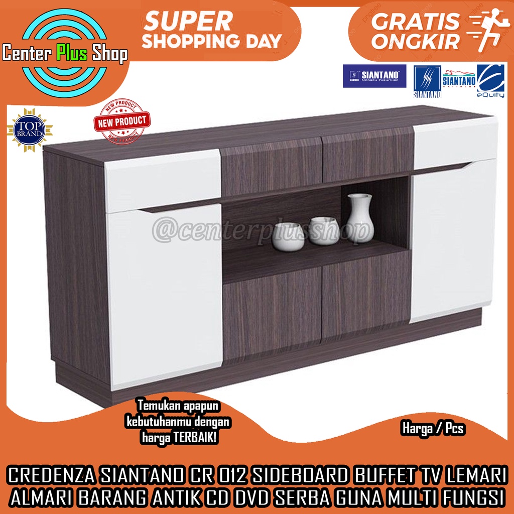 Jual [KARGO] BUFFET SIANTANO CR 012 CREDENZA FURNITURE 160x40x80 CM 160 140 80 CENTIMETER GREY ...