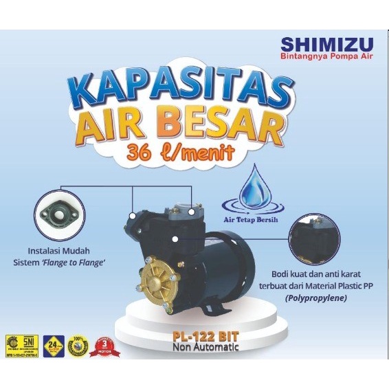 Jual Pompa Air Shimizu PL-122 BIT Non Otomatis Anti Karat - Sumur Dangkal | Shopee Indonesia