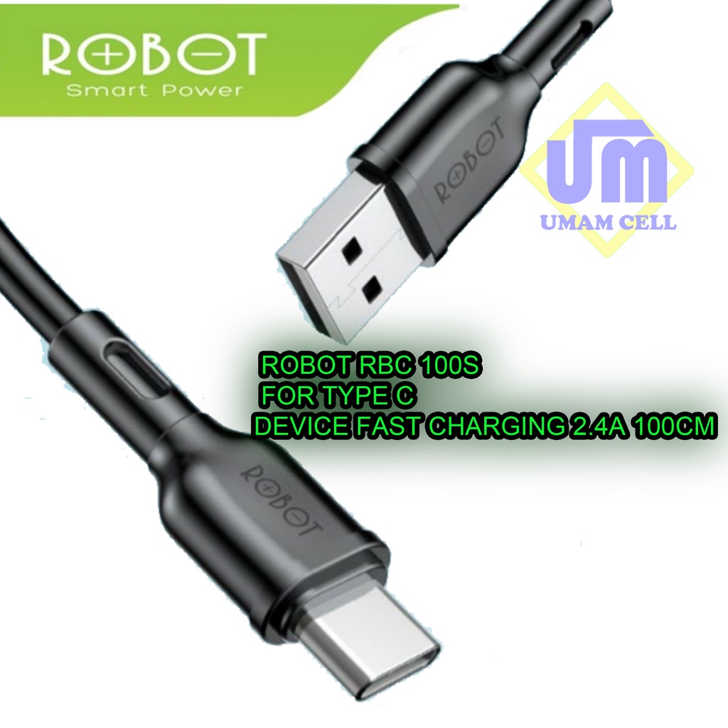 Jual KABEL DATA ROBOT RBC 100S FOR TYPE C DEVICE FAST CHARGING 2.4A ...