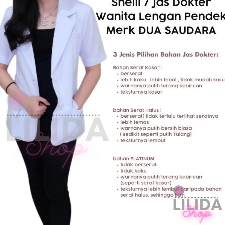 Jual HARGA SPESIAL jas dokter snelli wanita lengan pendek merk DUA ...