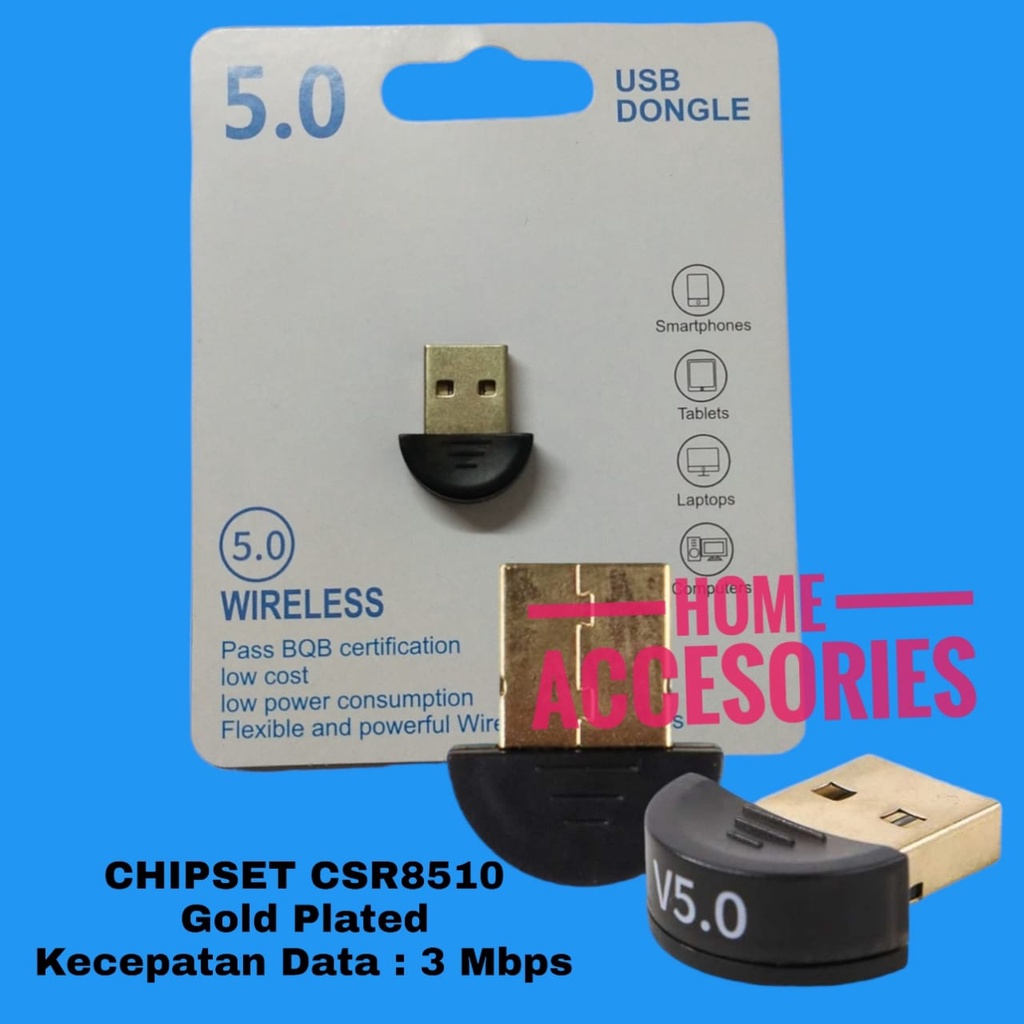 Jual USB Bluetooth Receiver Versi 5.0 V5.0 Chipset CSR8510 Gold Plated ...