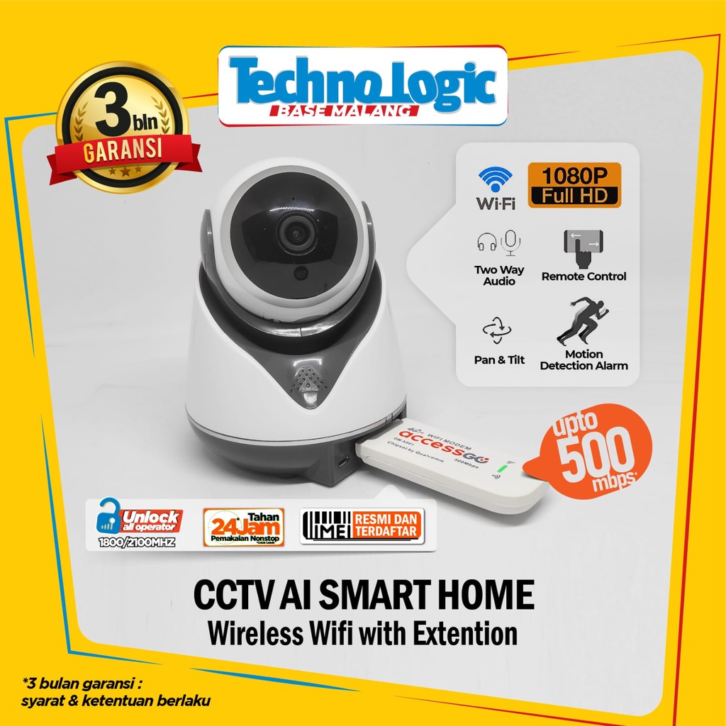 Jual CCTV Camera Ai Smart Home Wireless Wifi with USB Extention ...