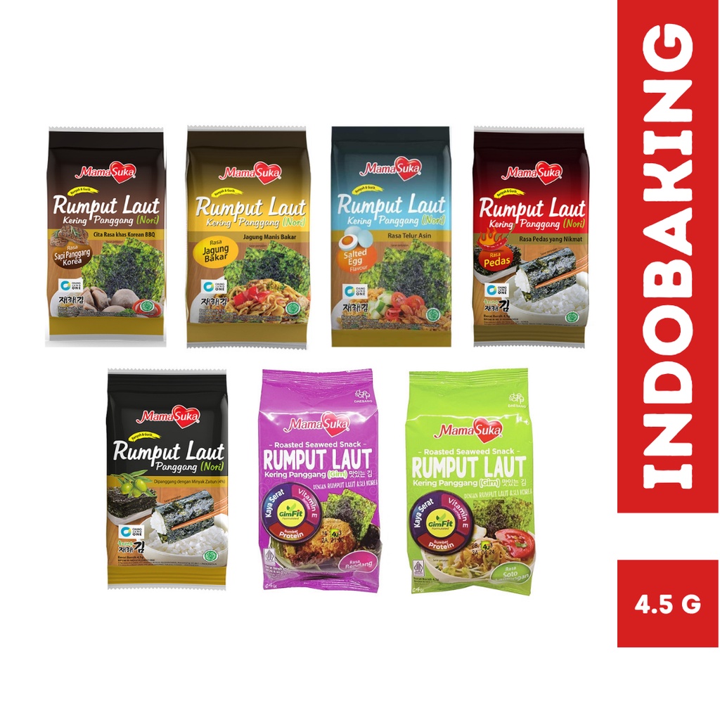 Jual Mamasuka Snack Rumput Laut Kering Panggang Roasted Nori Seaweed ...