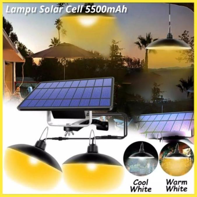 Jual Lampu Taman Tenaga Surya Solar Cell Panel Matahari Gantung Bohlam ...