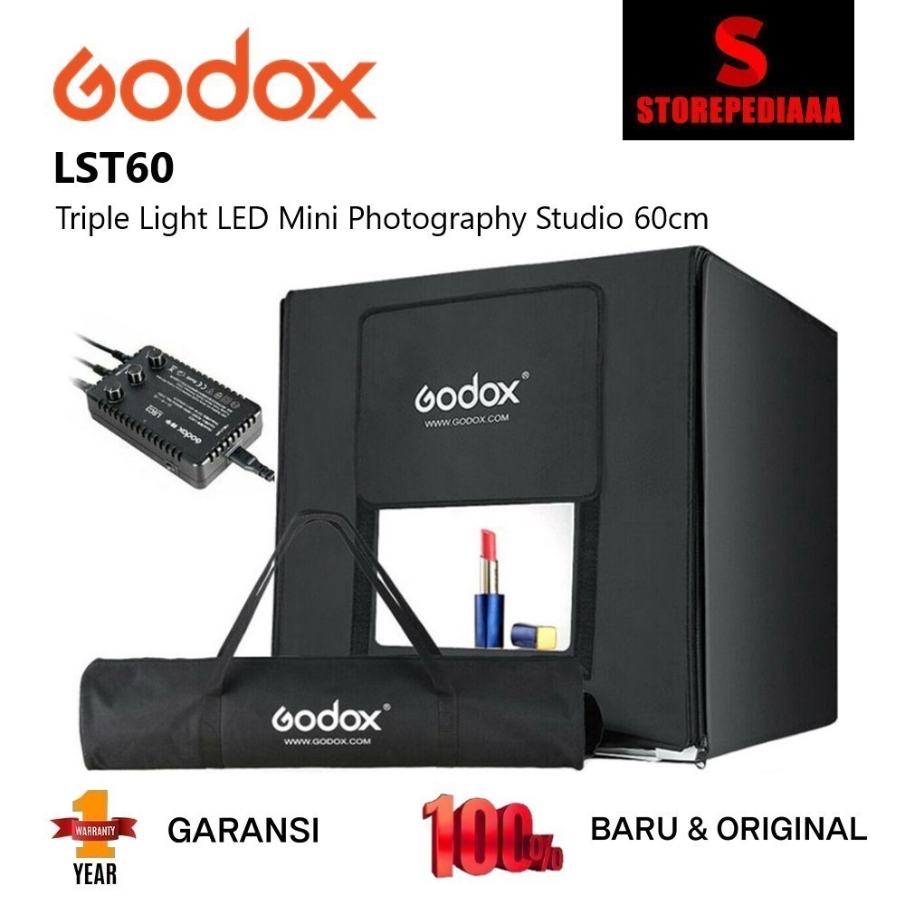 Jual Godox LST-60 Triple Light LED Tent Mini Photography Studio 60cm ...