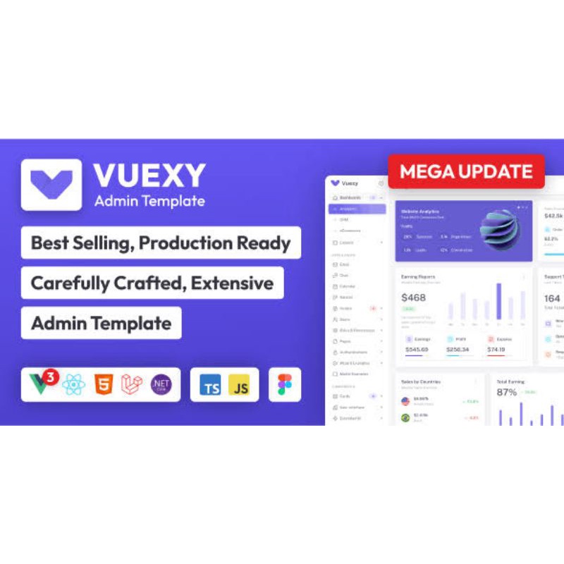Jual Template Admin Dashboard Vuexy | Shopee Indonesia