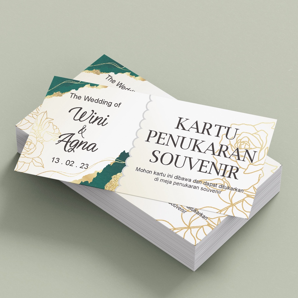 Jual Kupon Souvenir pernikahan | Kartu Penukaran Souvenir 012C PL ...