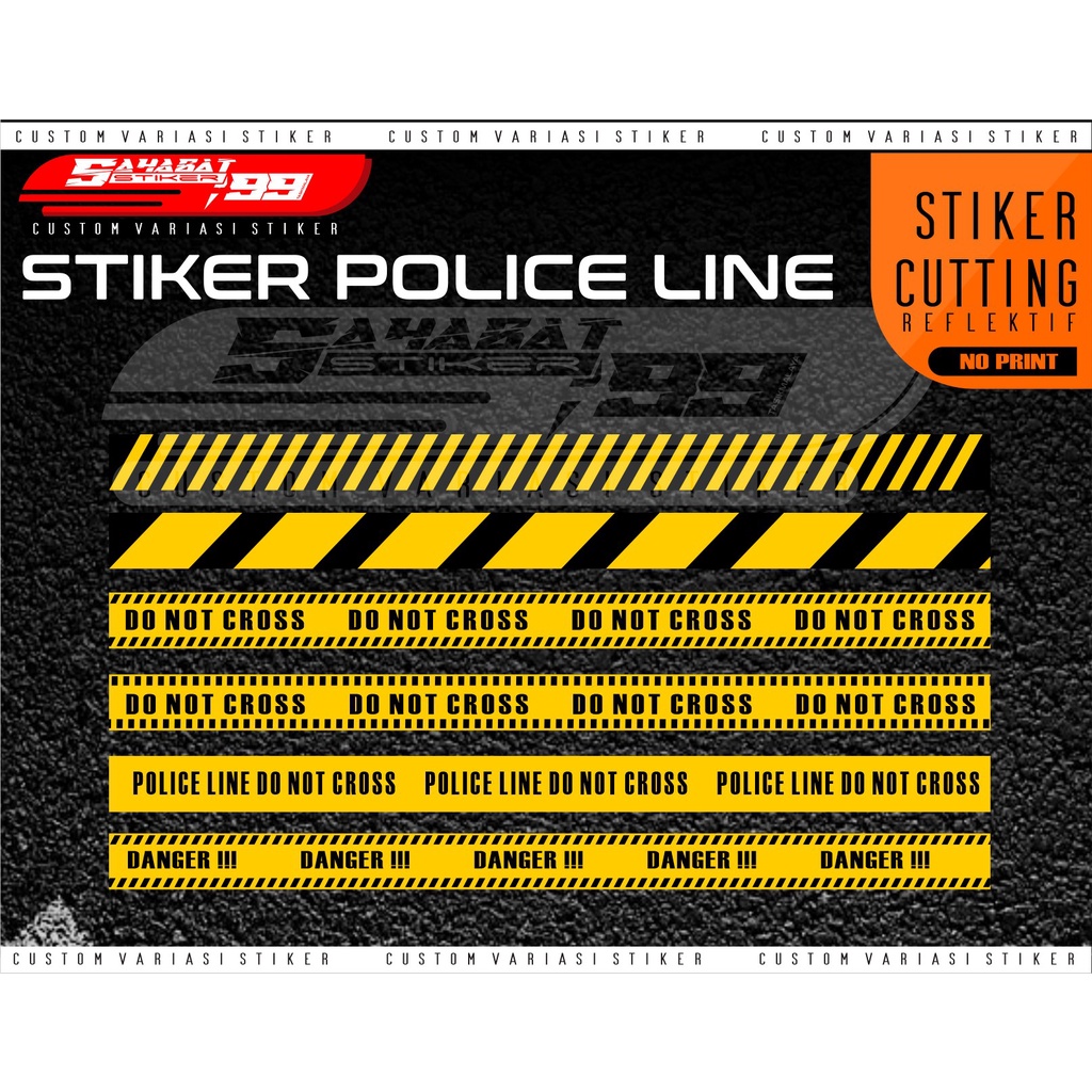Jual STIKER POLICE LINE CUTTING/GARIS POLISI/REFLEKTIVE PREMIUM, BUKAN ...