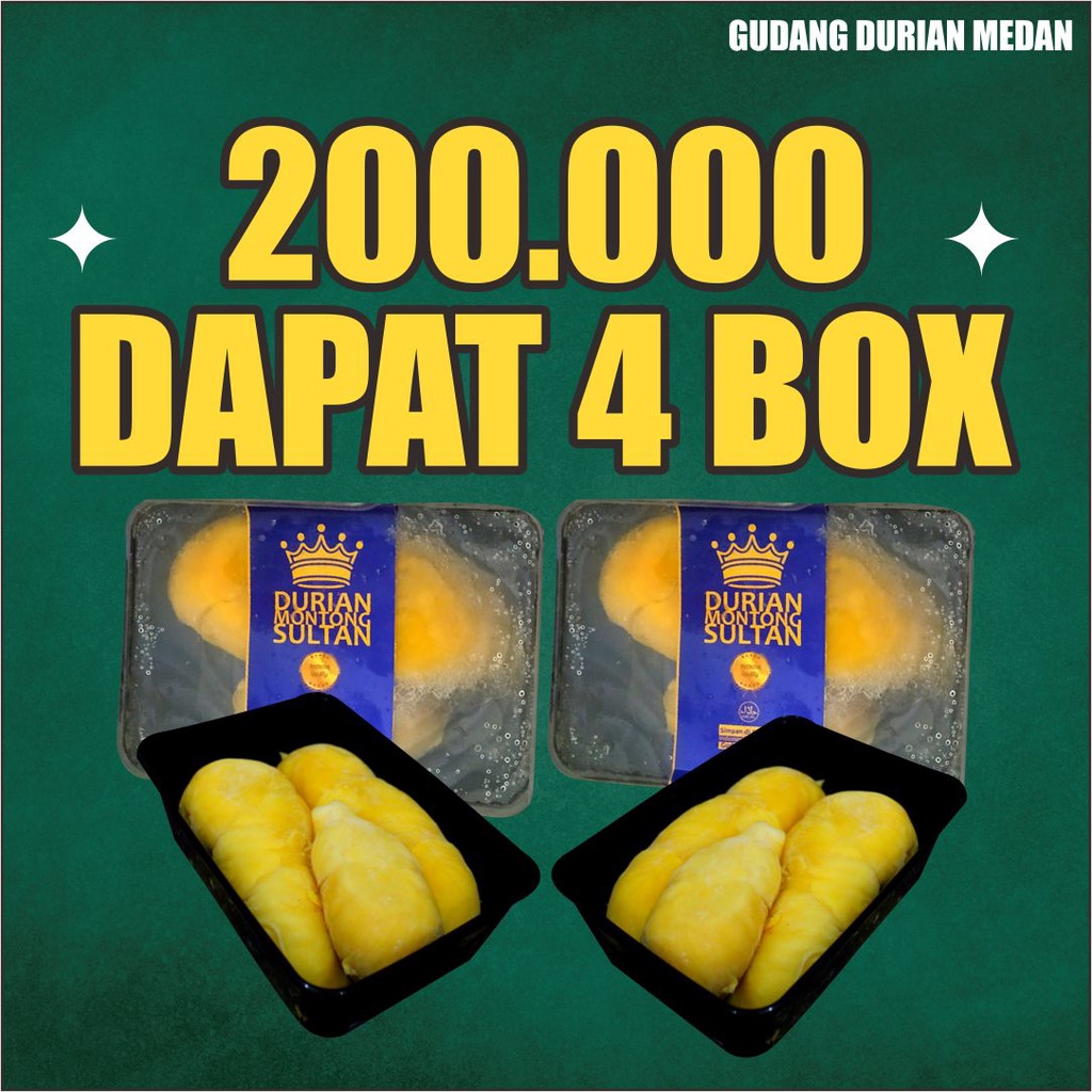 Jual Durian Kupas Montong Sultan (Dapat 4 Box) | Shopee Indonesia