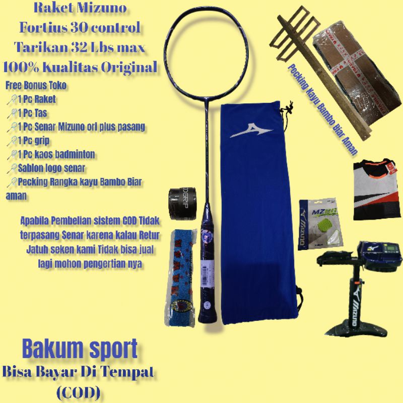 Jual Raket Mizuno fortius 30 control tarikan 32 lbs kualitas 100% ...