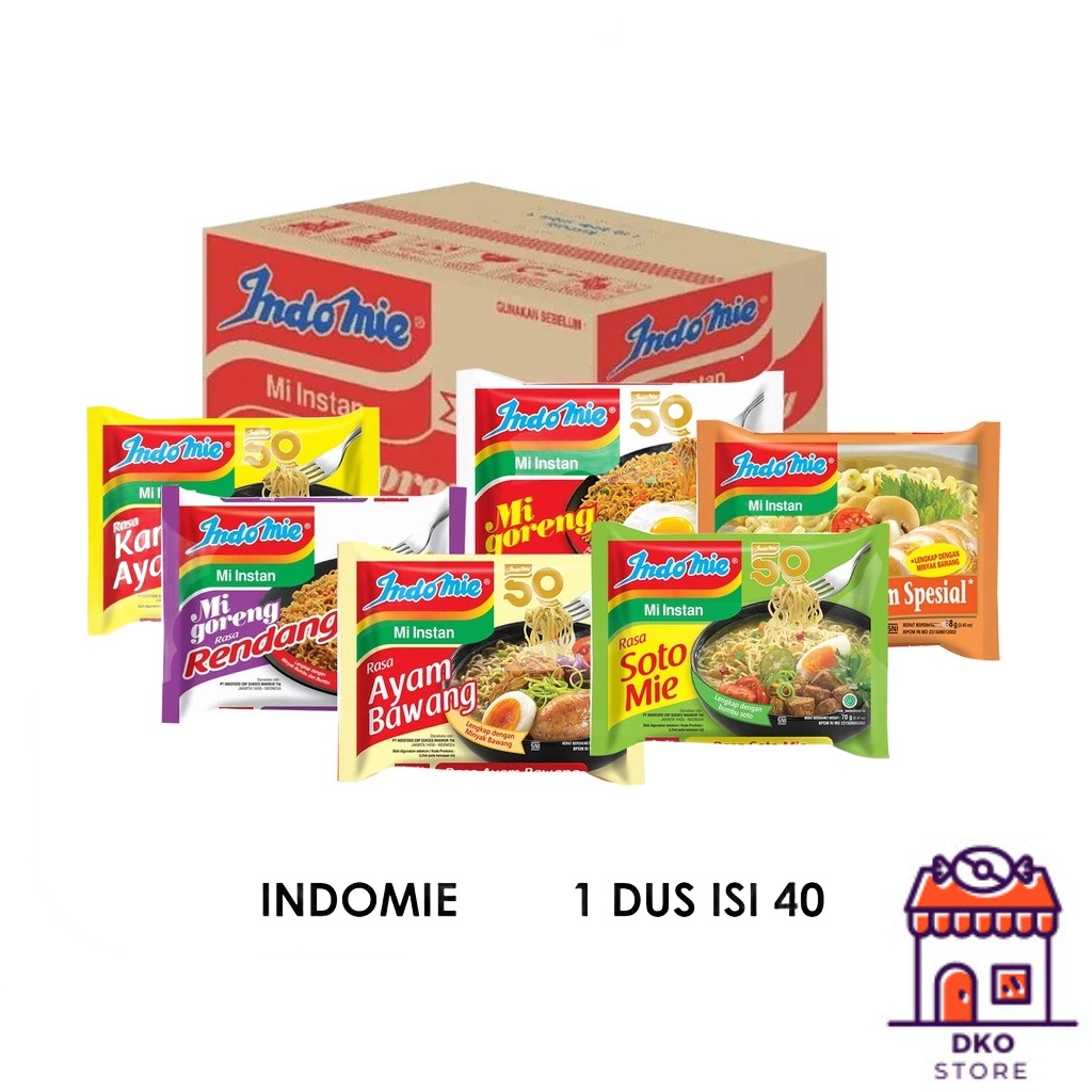 Jual INDOMIE Mie Instan - 1 Dus isi 40 pcs - All Varian Rasa | Shopee ...