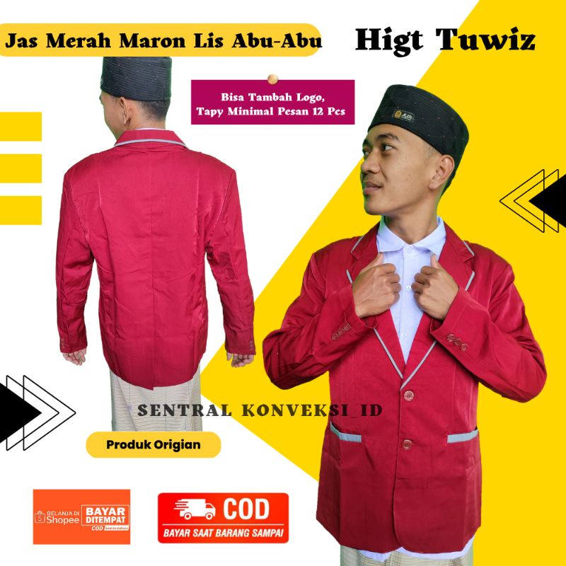 Jual (BISA COD) Jas Almamater Merah Maron/ BISA TAMBAH BORDIR/ Jas ...