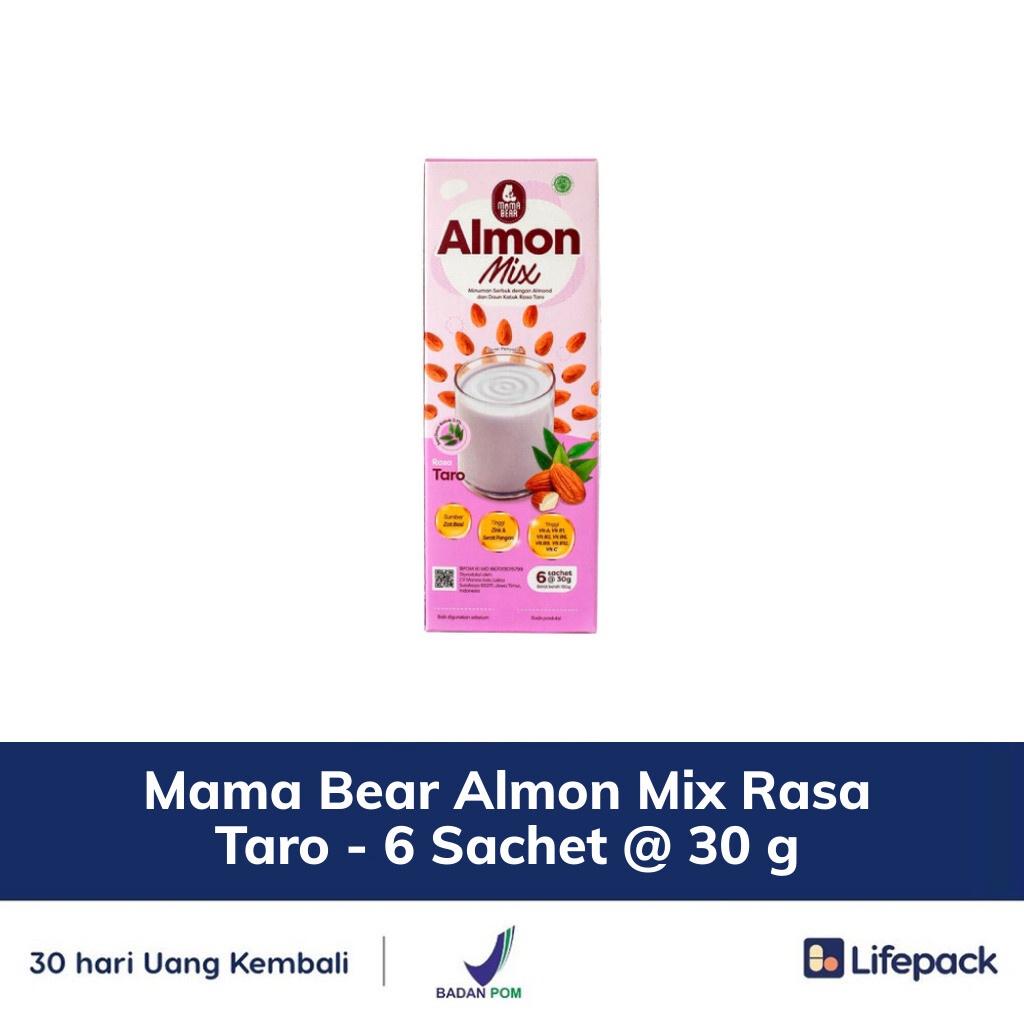 Jual Mama Bear Almon Mix Rasa Taro - 6 Sachet @ 30 g - LIFEPACK ...