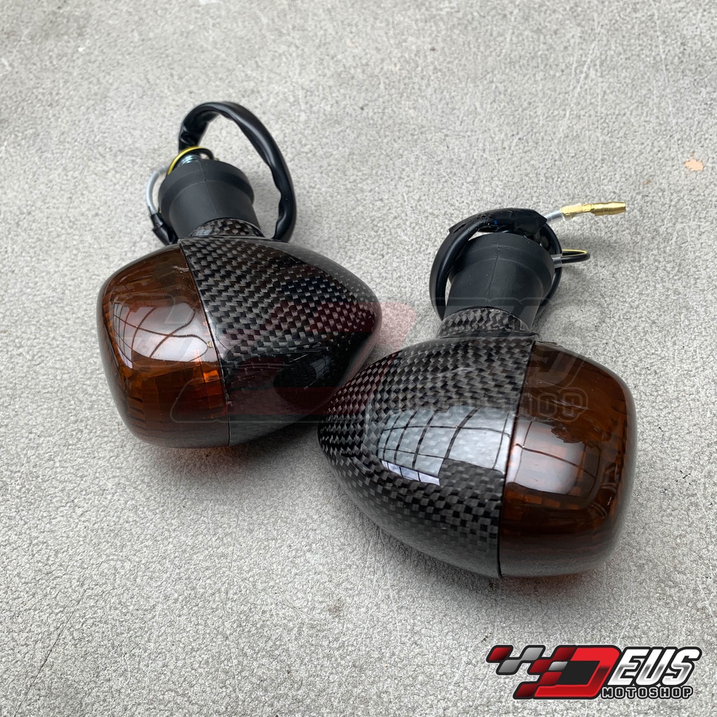 Jual Lampu Sein Carbon Kevlar Ninja R / SS / RR Original / Sen Sign Riting Kawasaki Karbon ...