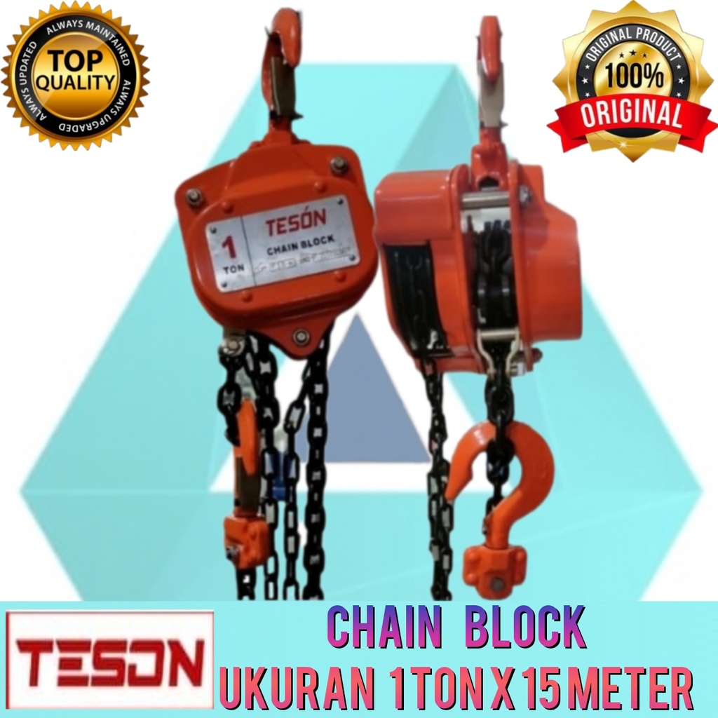 Jual Chain Block Takel Katrol LIFTING BARANG 1 Ton X 15 Meter TESON ...