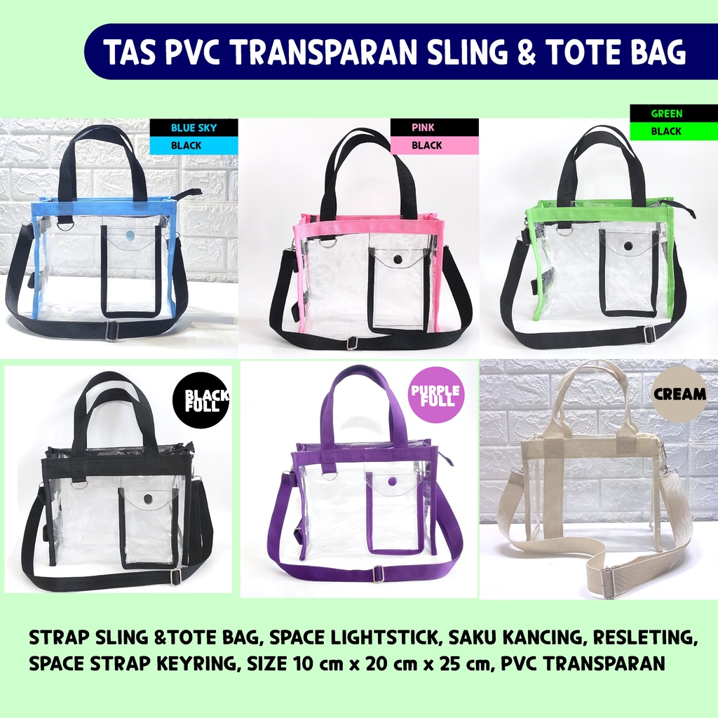 Jual TAS PVC TRANSPARAN SELEMPANG - TAS KONSER - TAS MIKA RESLETING - TAS KPOP | Shopee Indonesia