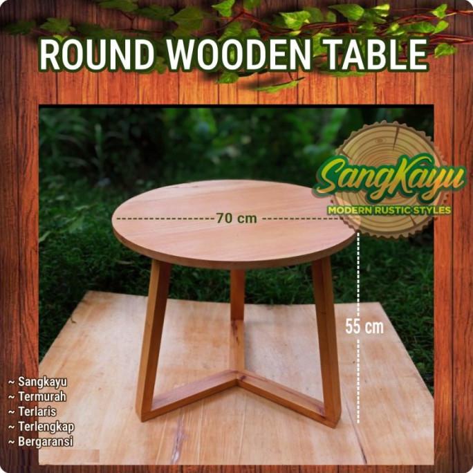 Jual MEJA TAMU MEJA KAYU BULAT 70 CM ROUND WOODEN TABLE MEJA KOPI SIDE ... Jual MEJA TAMU MEJA KAYU BULAT 70 CM ROUND WOODEN TABLE MEJA KOPI SIDE ...