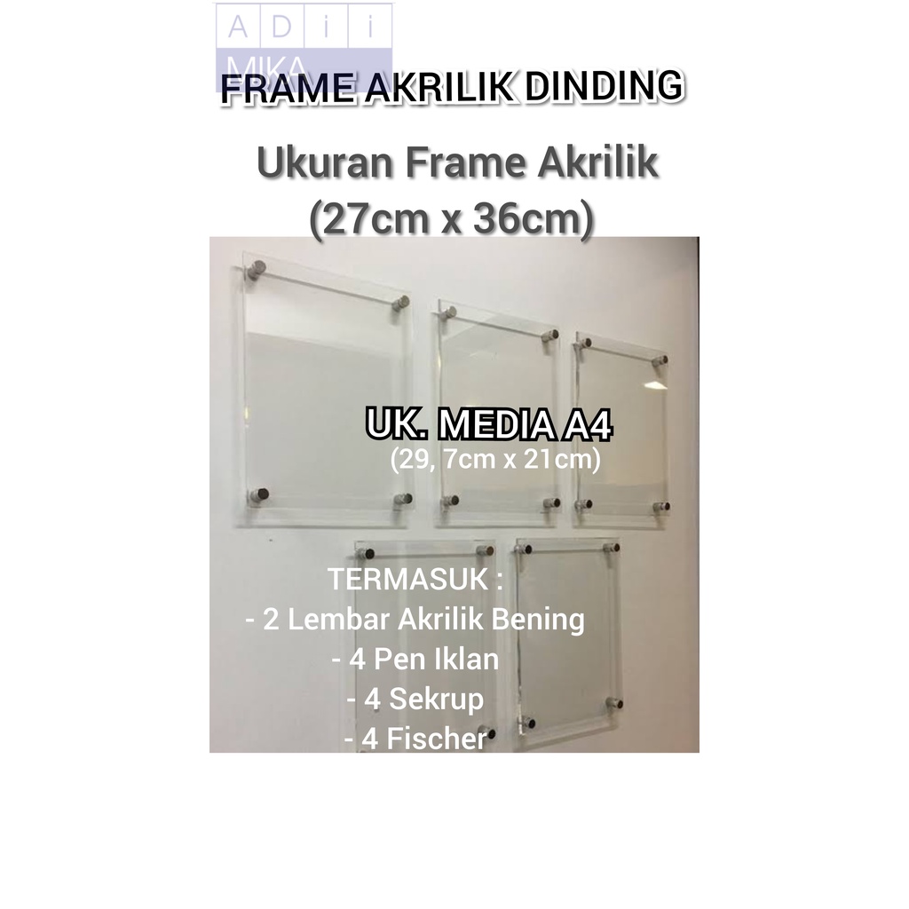 Jual Adiimika Frame Akrilik A4 / Acrylic Frame / Frame Dinding / Marga ...