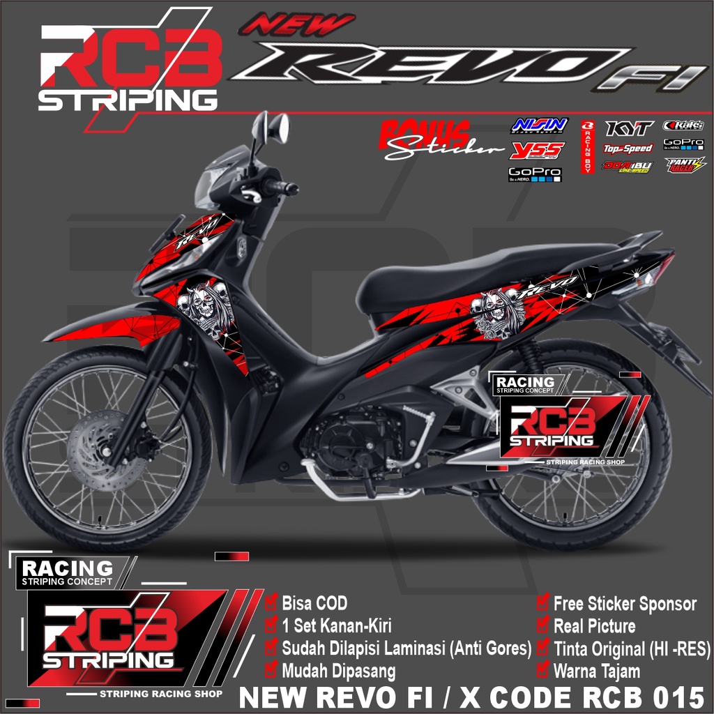 Jual (cod) Stiker Striping REVO FI NEW Motor Honda Revo fi injeksi ...
