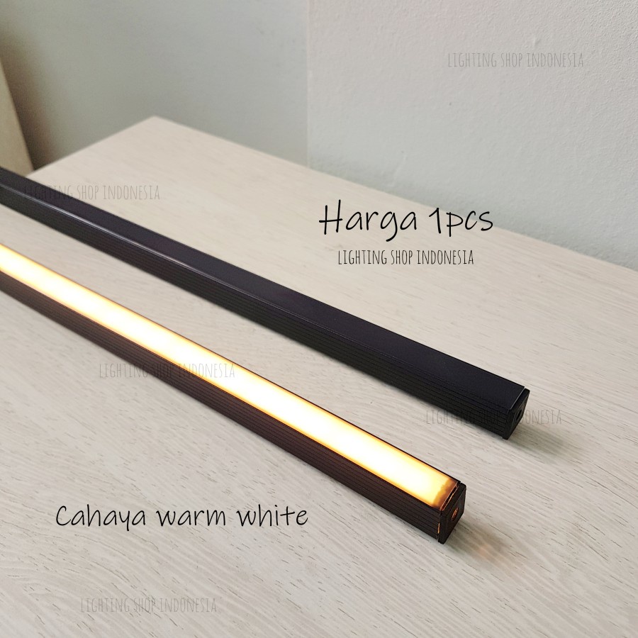 Jual Rumah lampu strip led kap housing 1meter cover susu hitam ...
