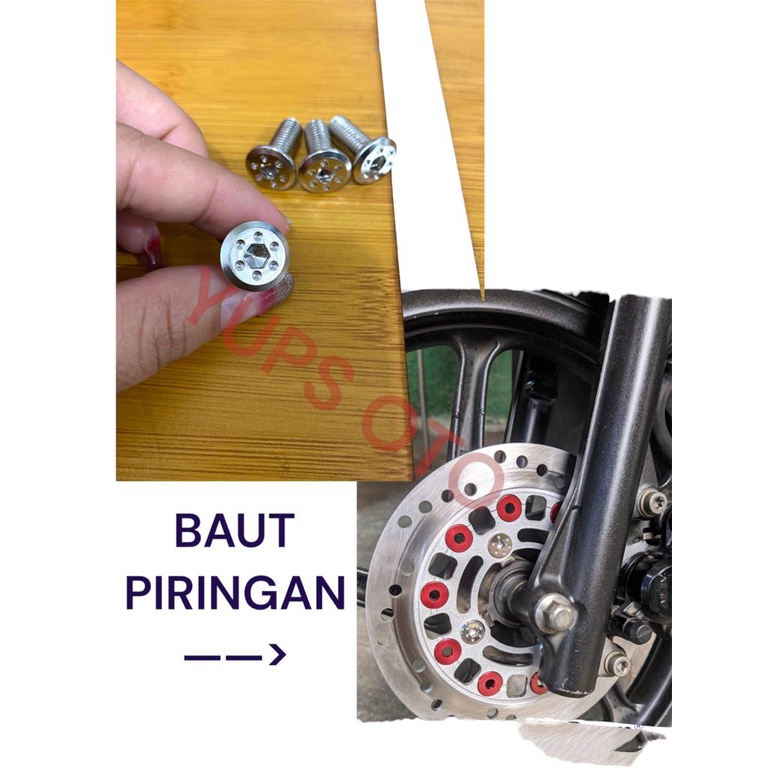 Jual BAUT DISC PIRINGAN CAKRAM PROBOLT STAINLESS BESI UNIVERSAL BAUT PIRINGAN CAKRAM BEAT MIO ...